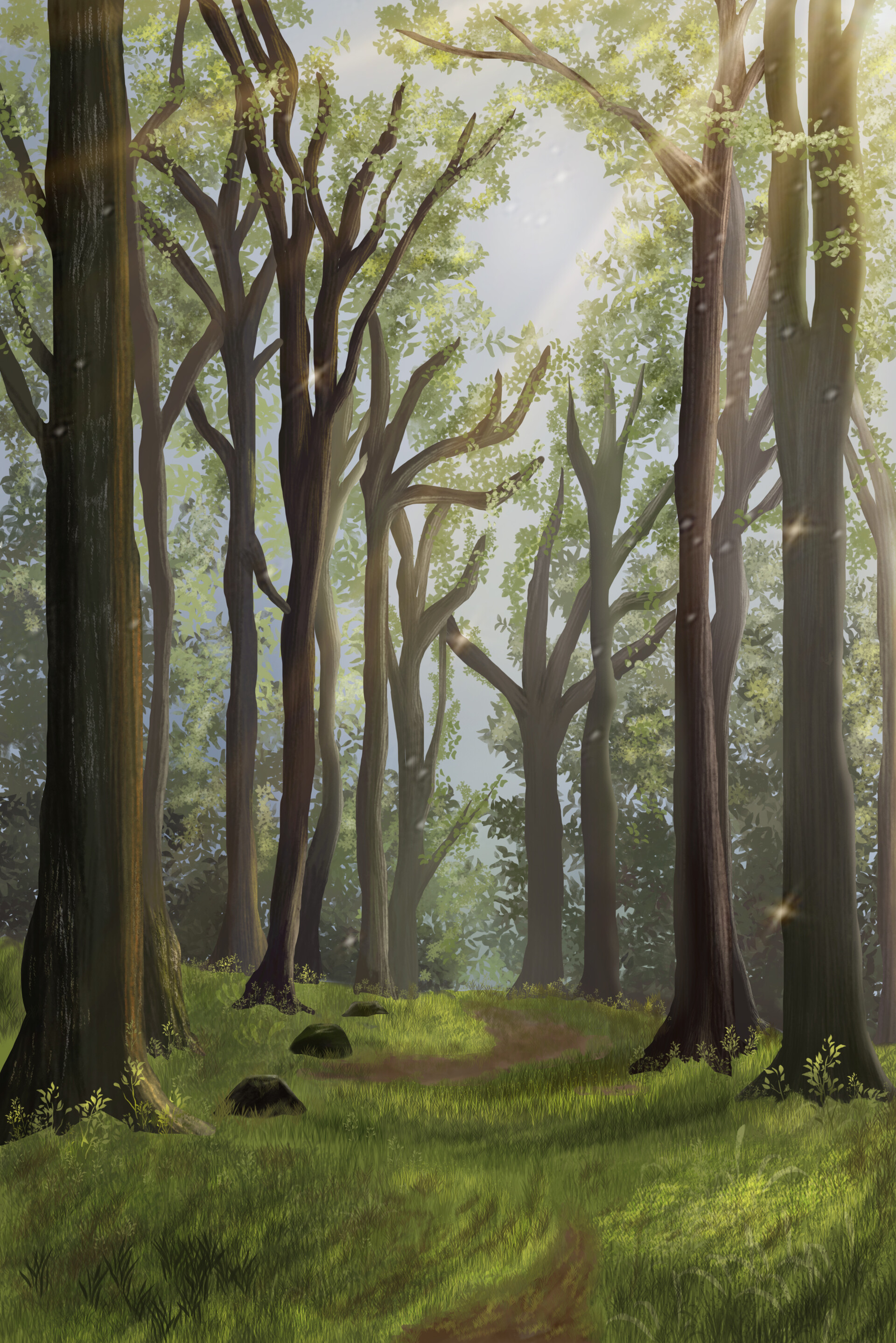 ArtStation - Tree paitning_ practice