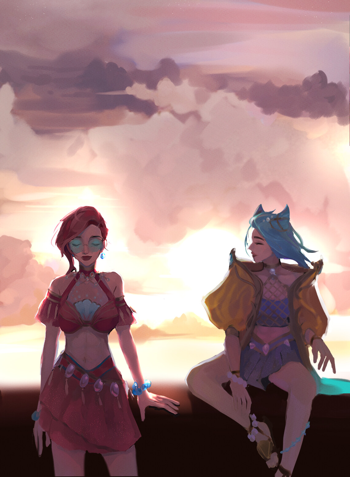 ArtStation - Ashe and Zeri Ocean Song FANART