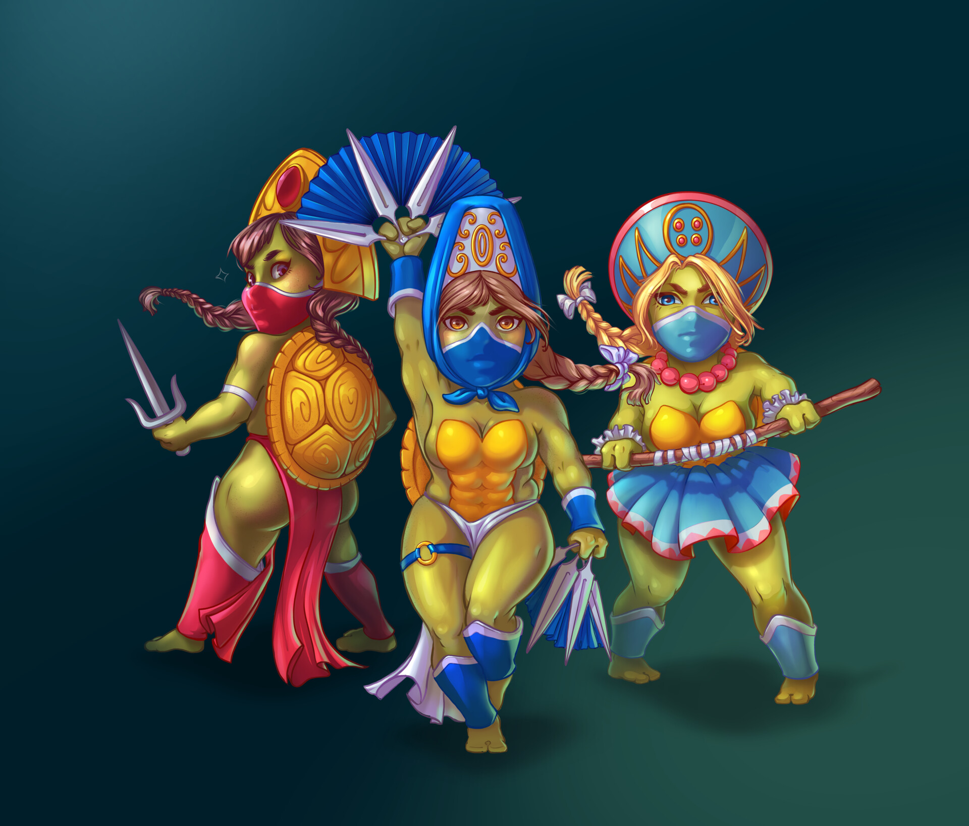 ArtStation - Warrior Princess Ninja Turtles :D