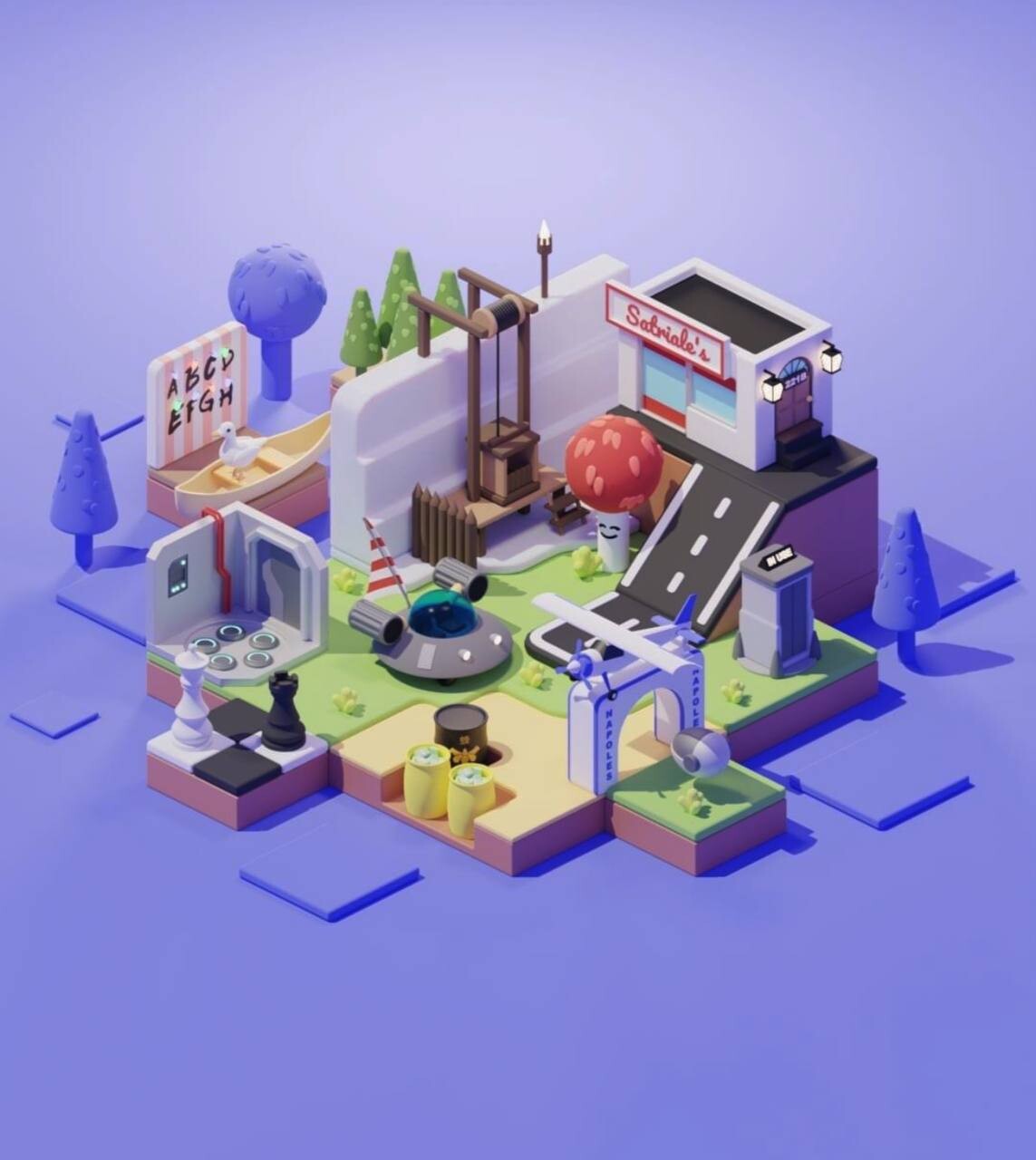 ArtStation - lowpoly road