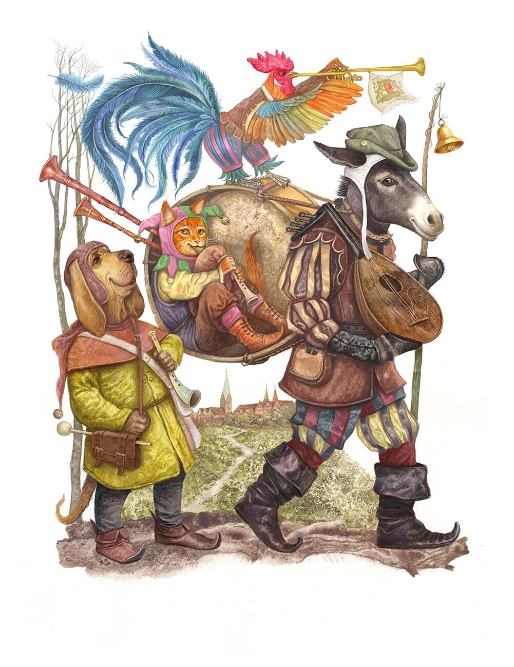 illustration town musicians of bremen