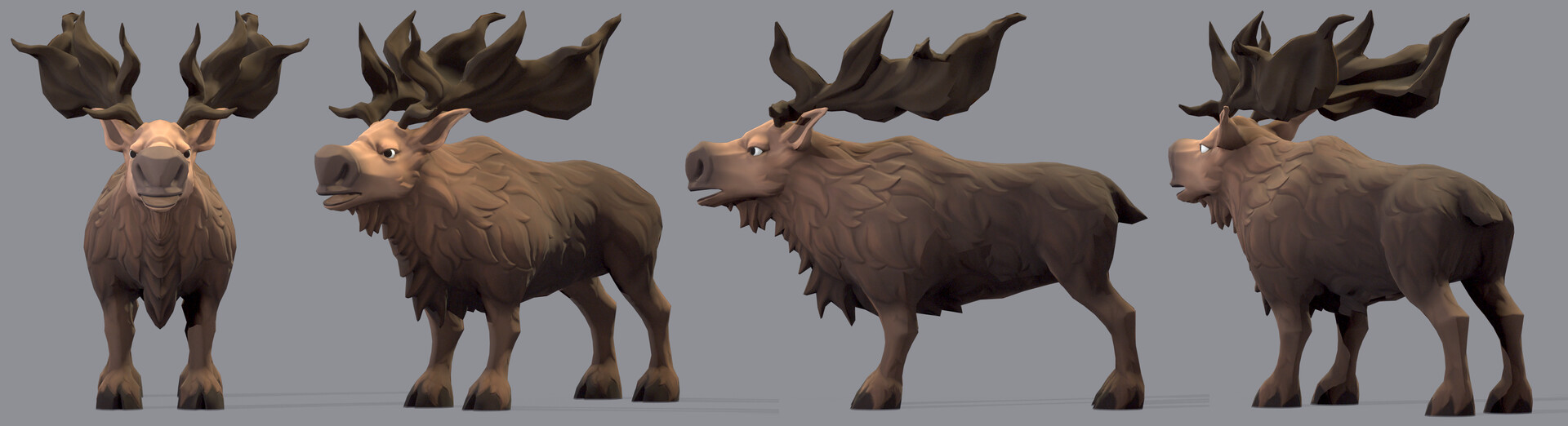 Théo Malheuvre - Stylized Cervidae - Deer / Stag / Moose