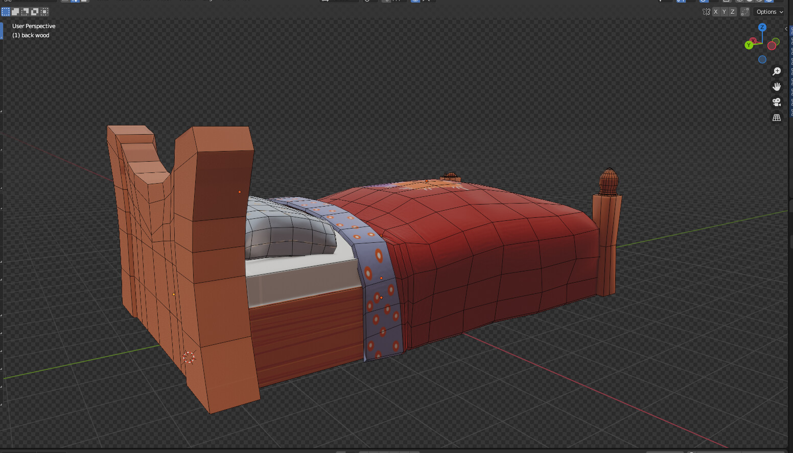 ArtStation - Low poly bed