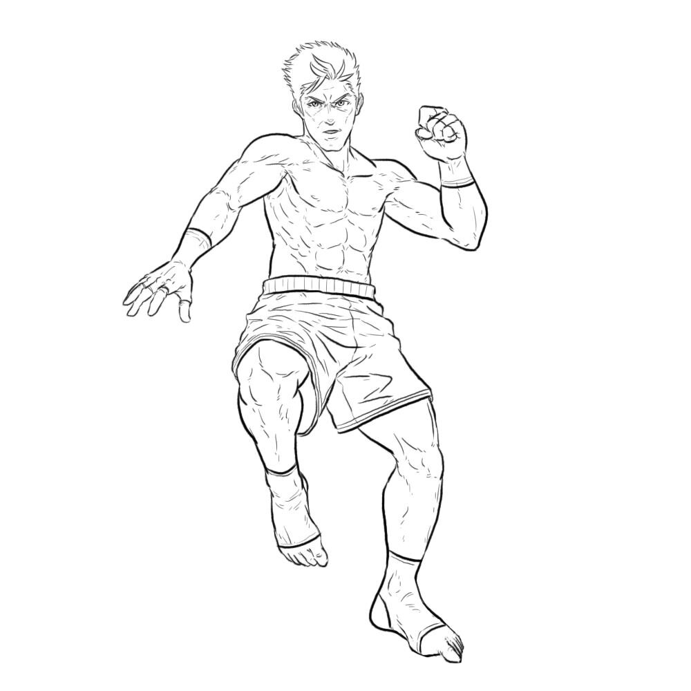 muay thai coloring pages