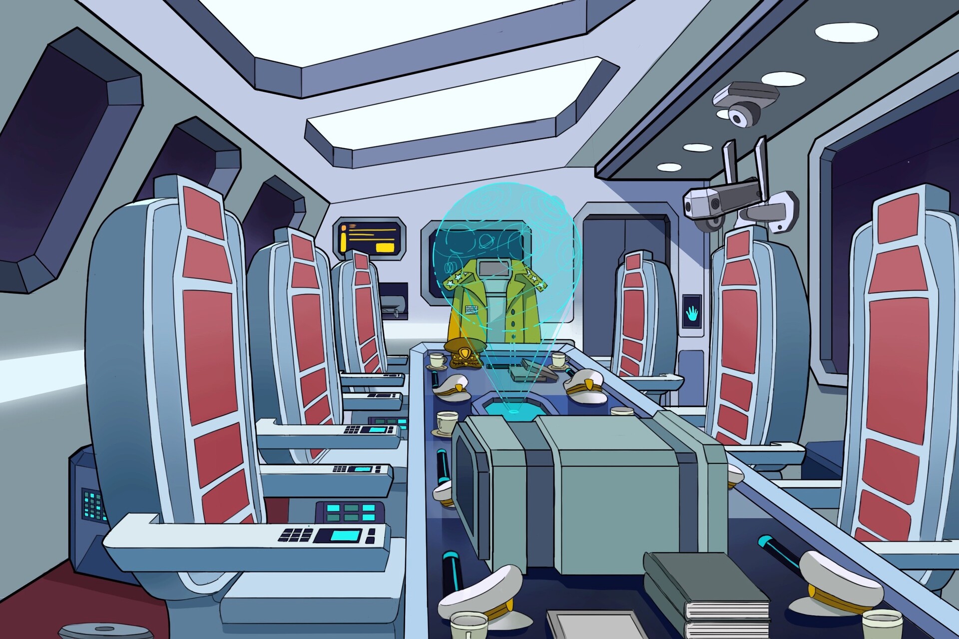 ArtStation - spaceship meeting room in star trek style