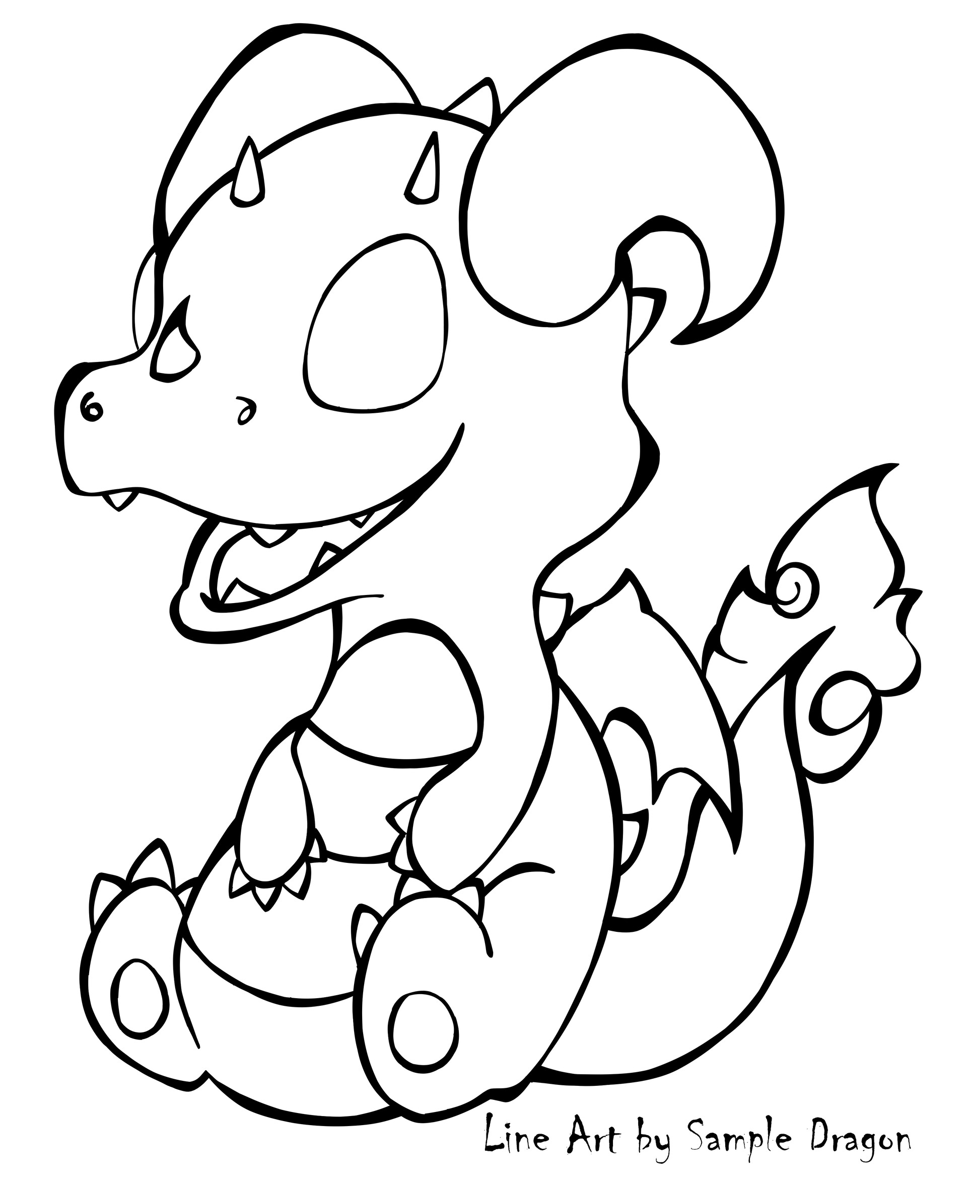 Simple Baby Dragon Drawing
