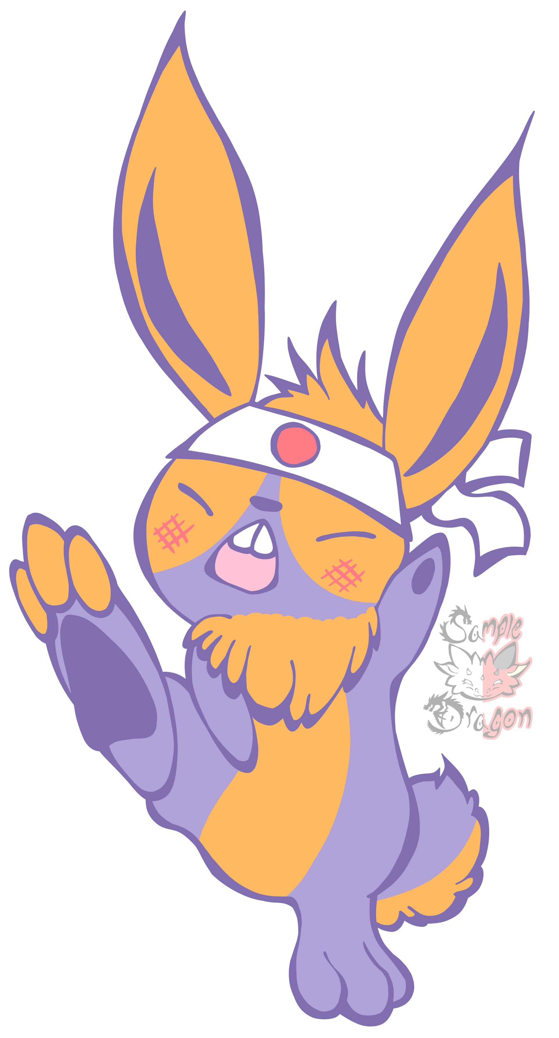 ArtStation - Karate Rabbit Coloring Page Free2Use