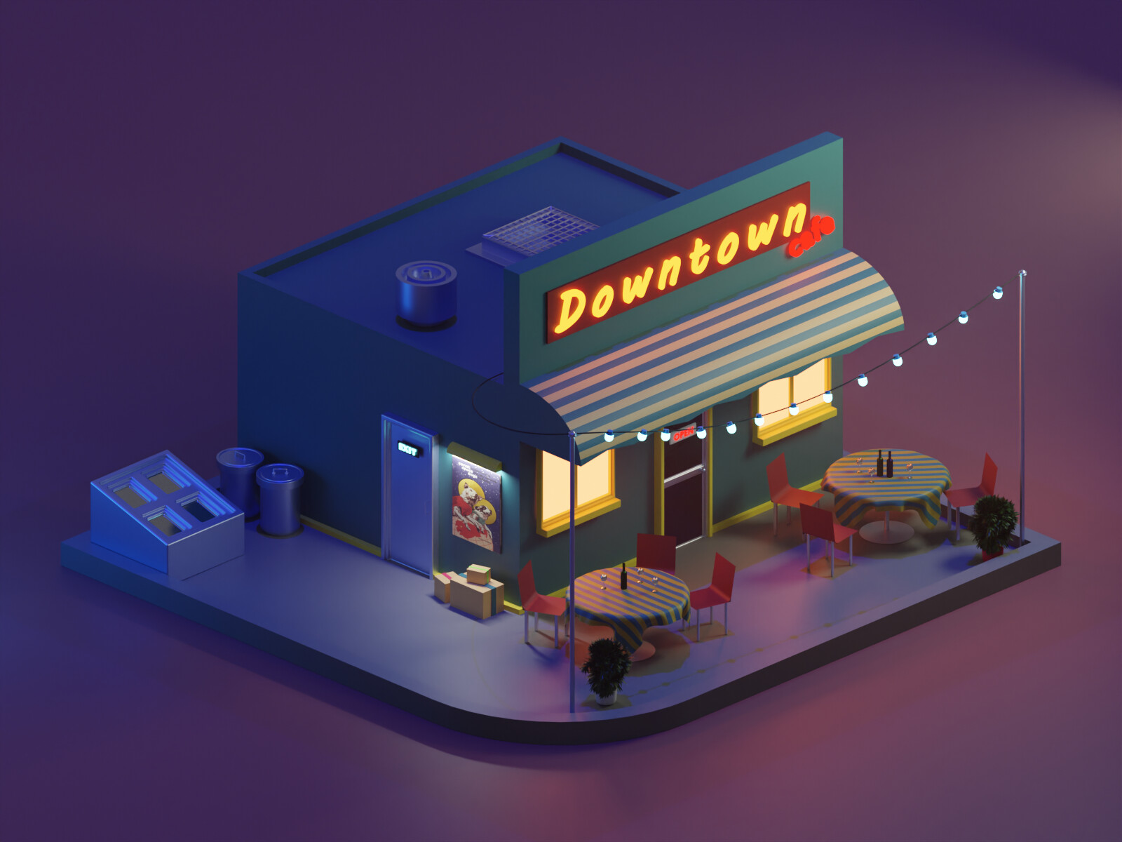 ArtStation - Cafe, render