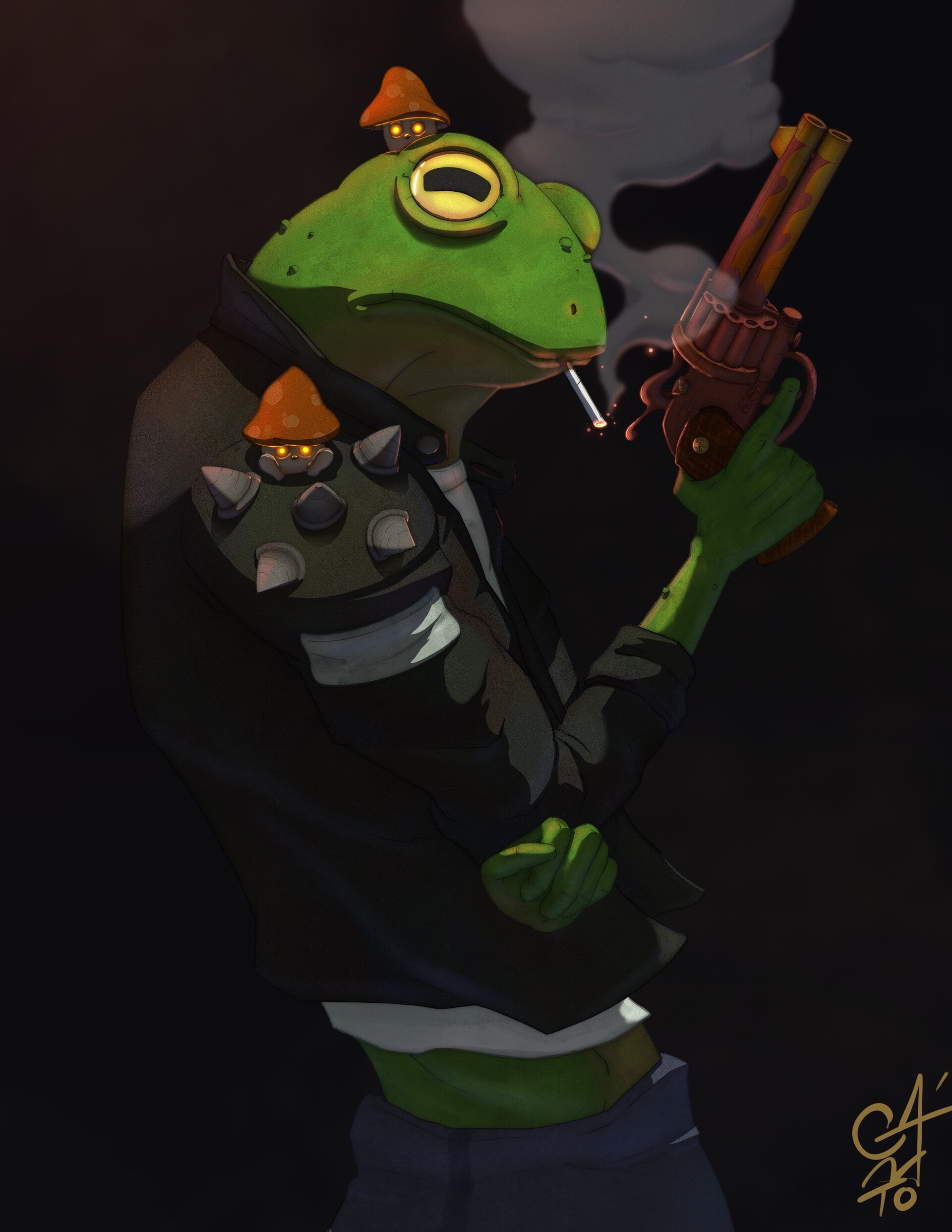 ArtStation - Froggo gunslinger DTIYS for @mrmattzan