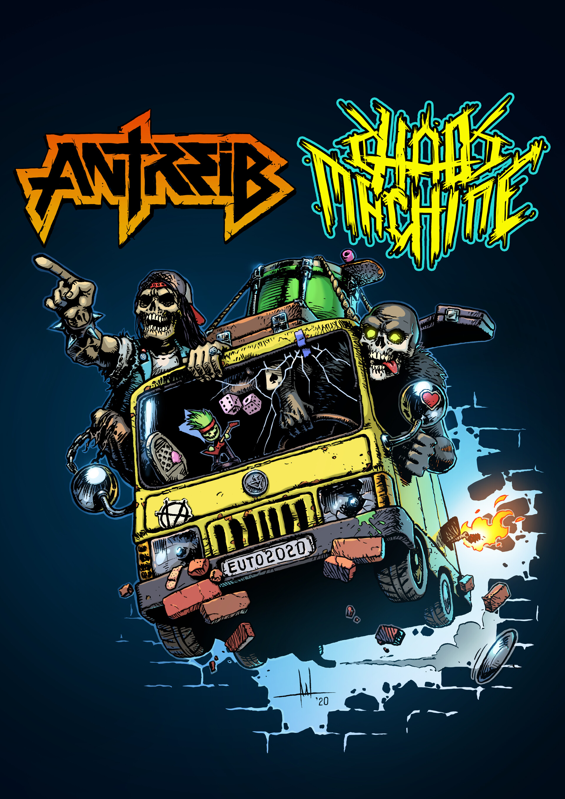 ArtStation - Antreib and Chaos Machine tour poster (2020)