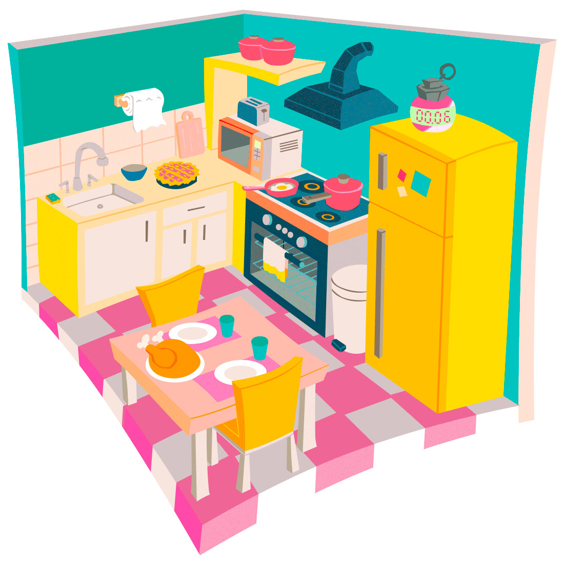 ArtStation - Clutterbomb Kitchen (Gif) - Nerd Fitness Journey App