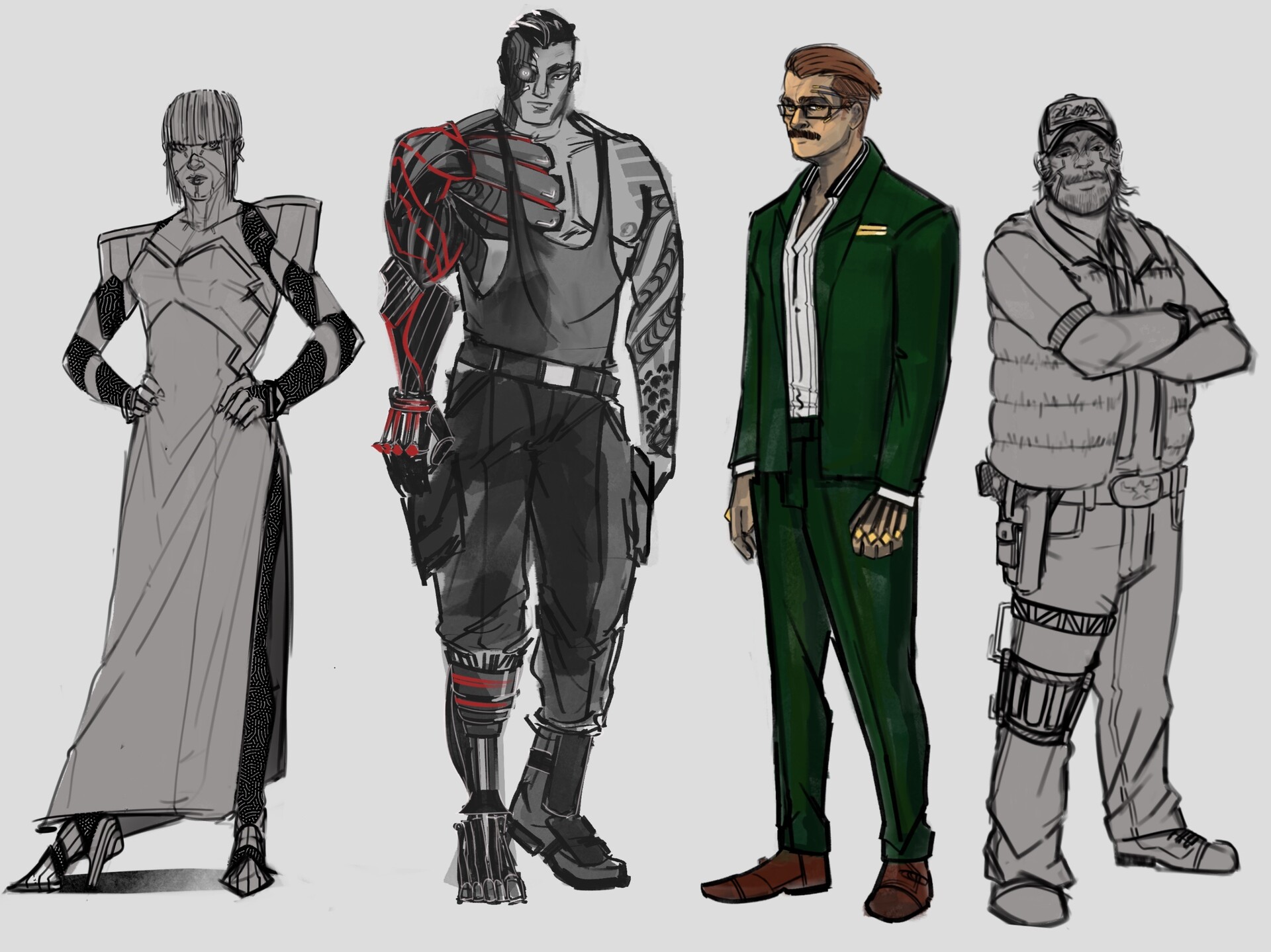 Jeremy Cole - Cyberpunk/Sci Fi Character Explorations & Style Experiments