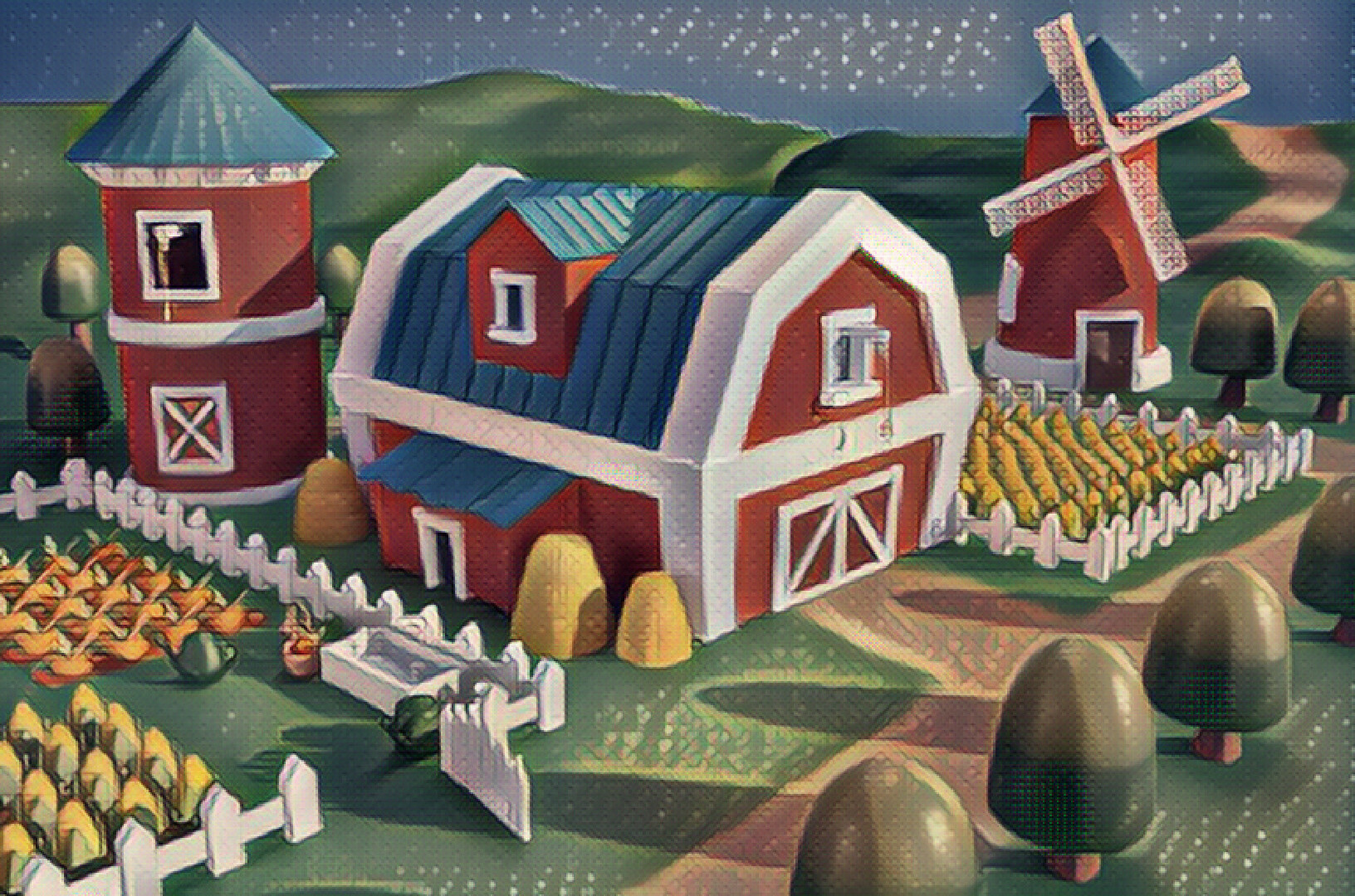 RenderForce_3D - Stylized Farm - 3D Blender Artwork (with edit in canva)