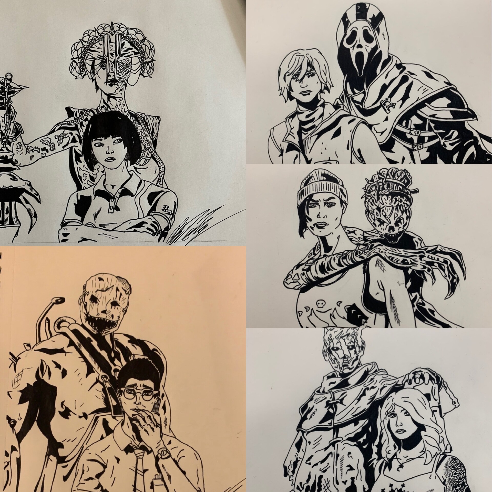 ArtStation - Dead by Daylight Duo Role Ink Sketches (2021)