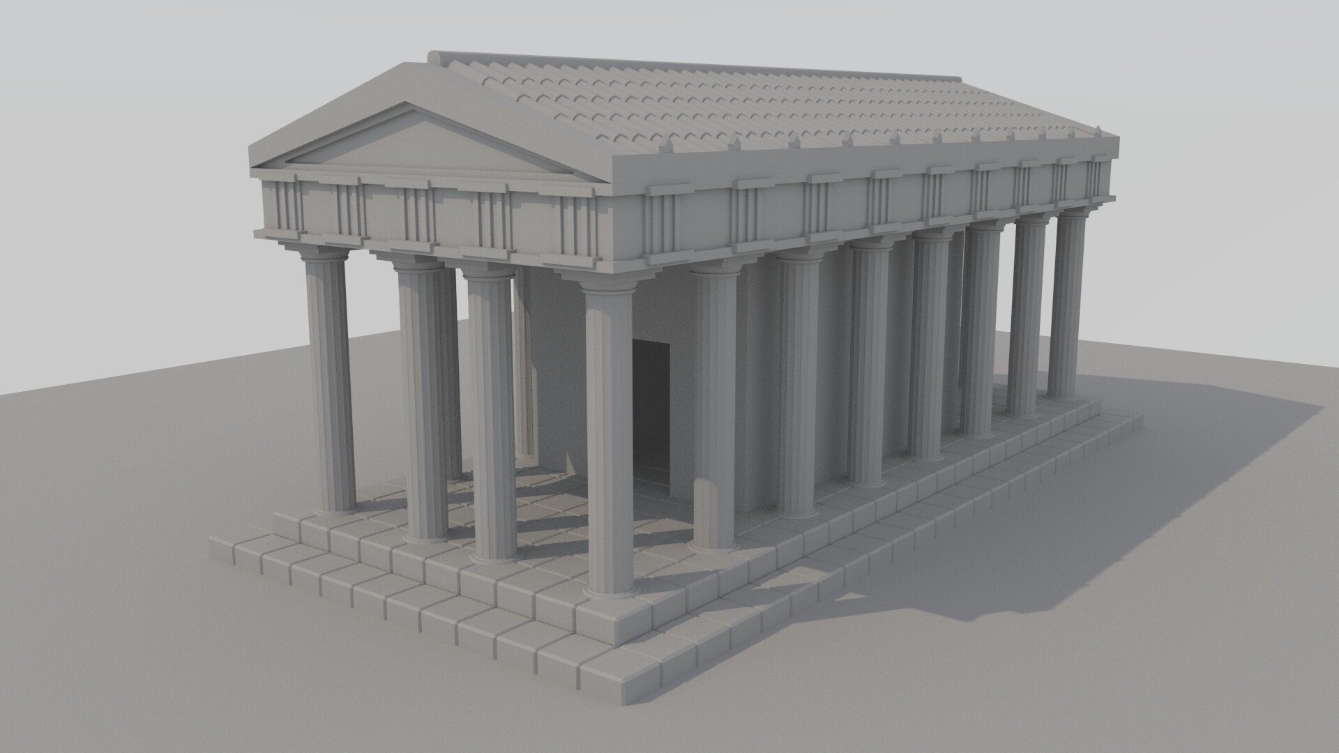 ArtStation - Greek Temple | 3D Model | Clay Render