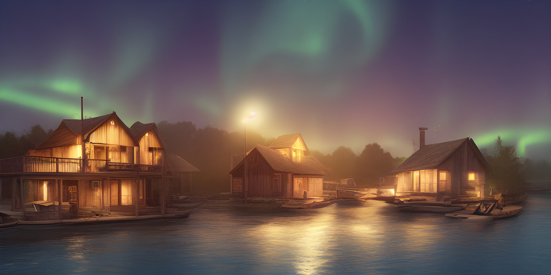 ArtStation - river hut