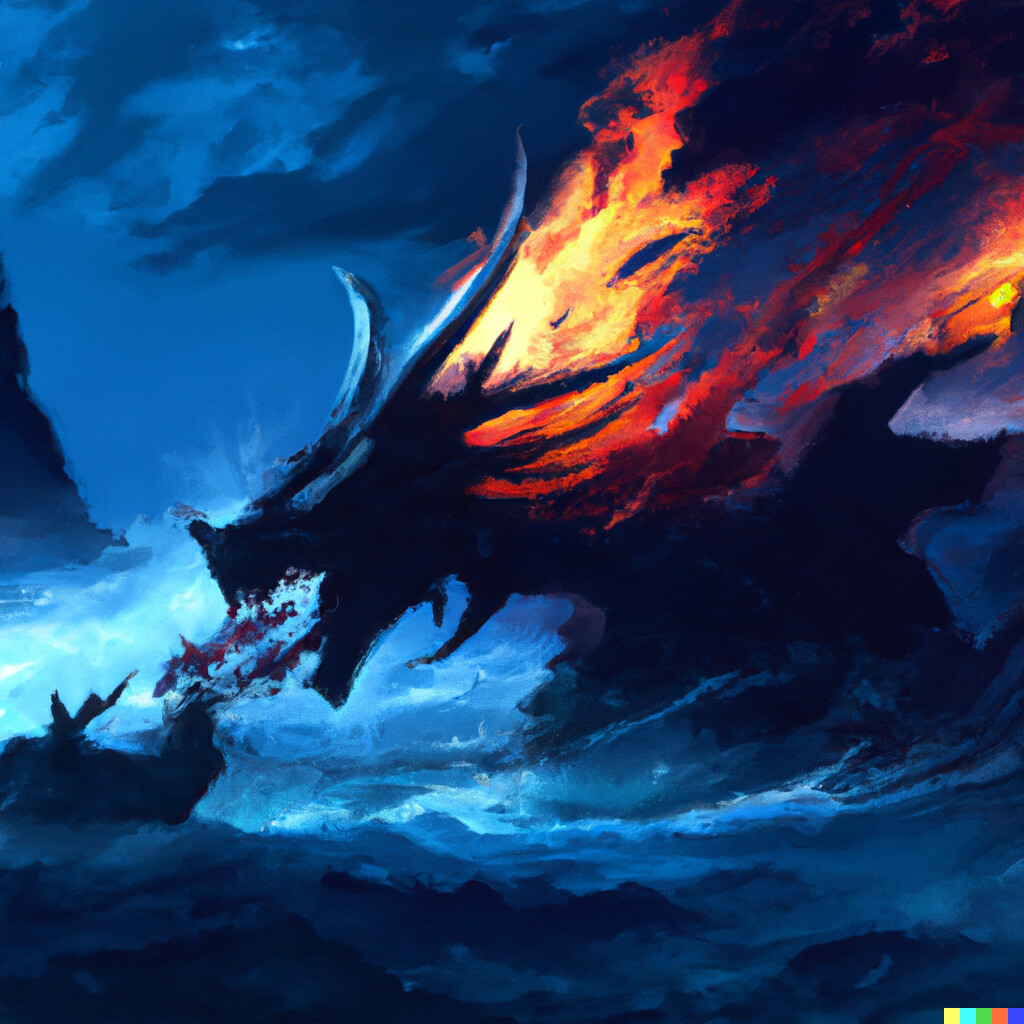 ArtStation - The zombie dragon, AI Art