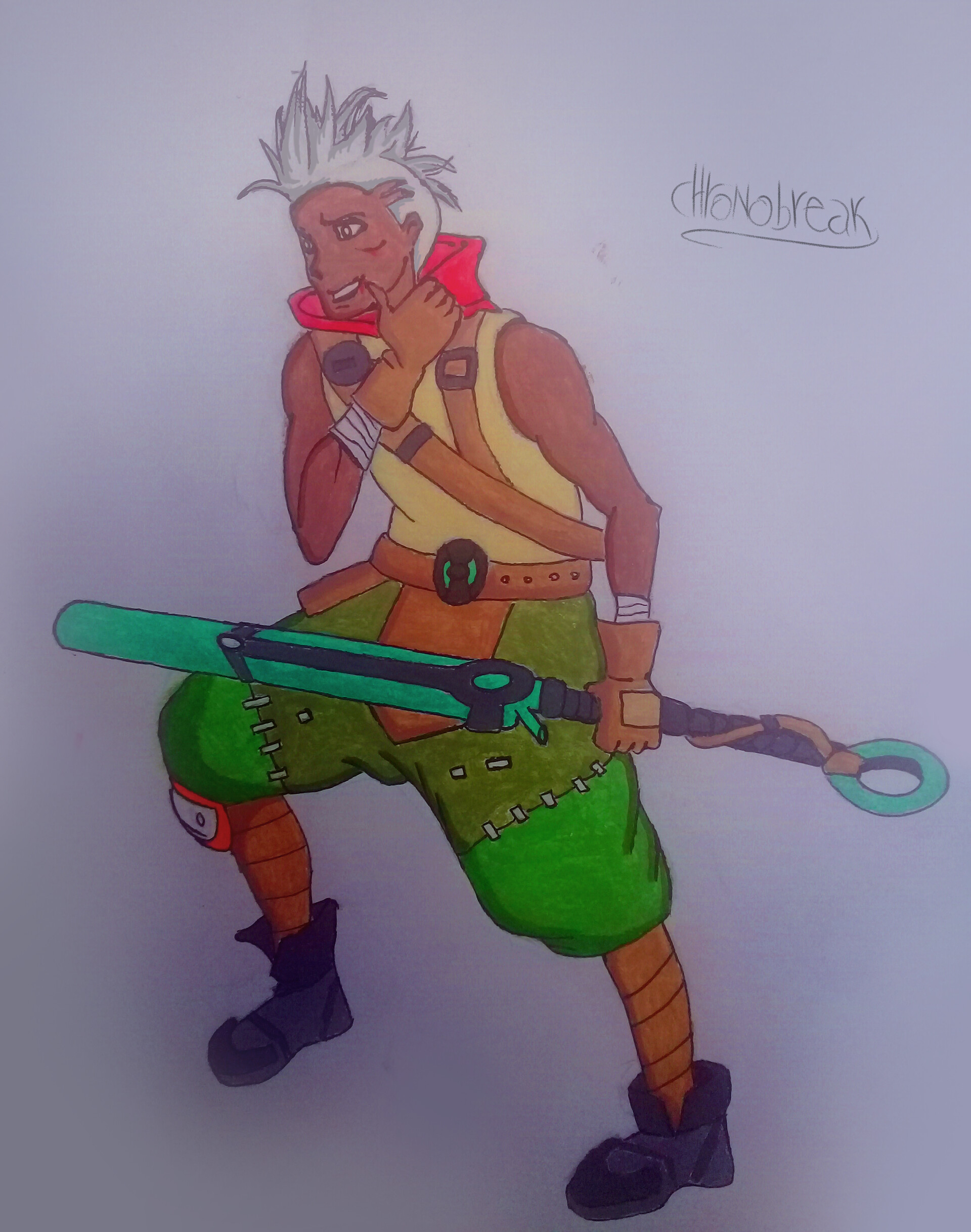 ArtStation - Drawing of Ekko from League of legends / Arcane