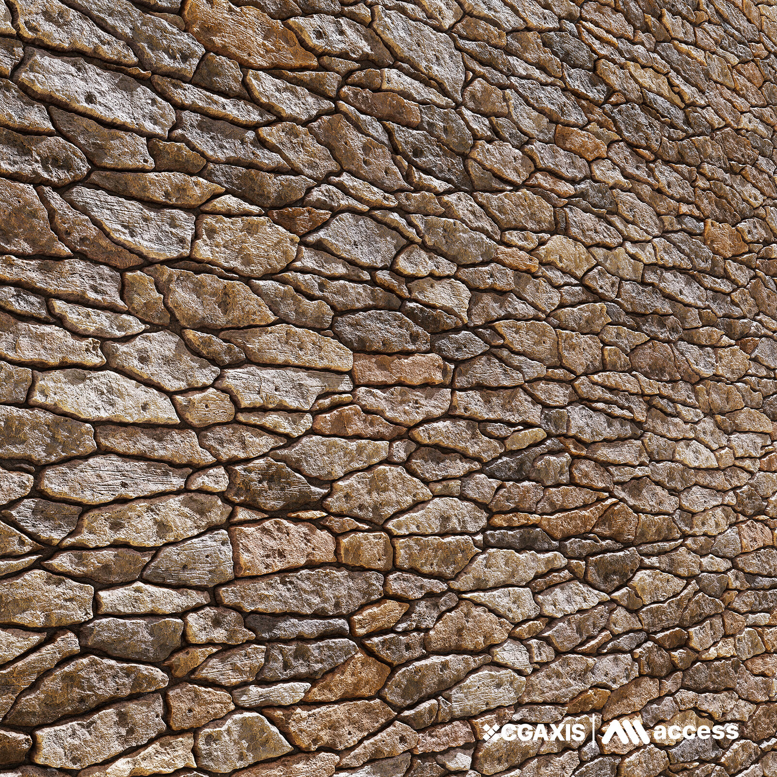 CGAxis - Stone Slate Wall (PBR material x PBR texture)