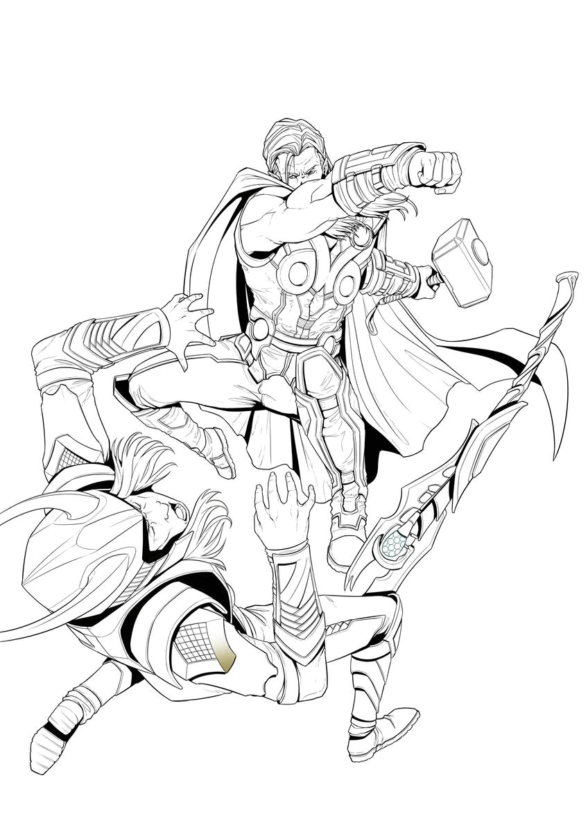 avengers loki coloring pages