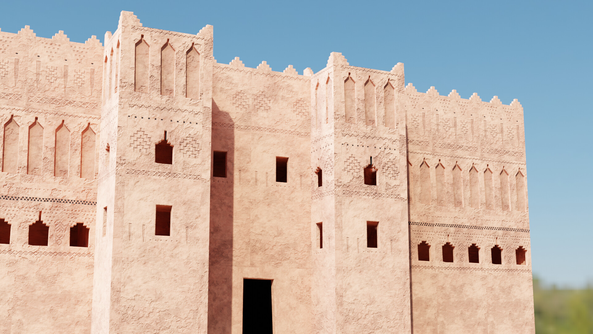 Zakarya Ch - QASBAH 3D Render of an old sahara fortress or citadel