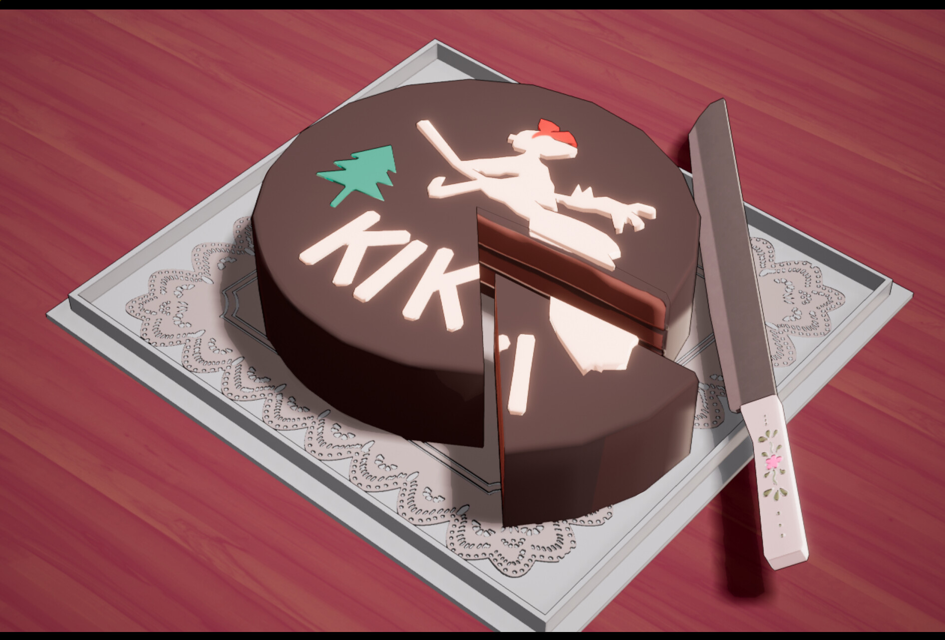 ArtStation - 3D stylized food art — cut the cake in Ghibli