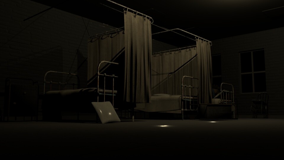 ArtStation - lighting render of a gloomy hospital