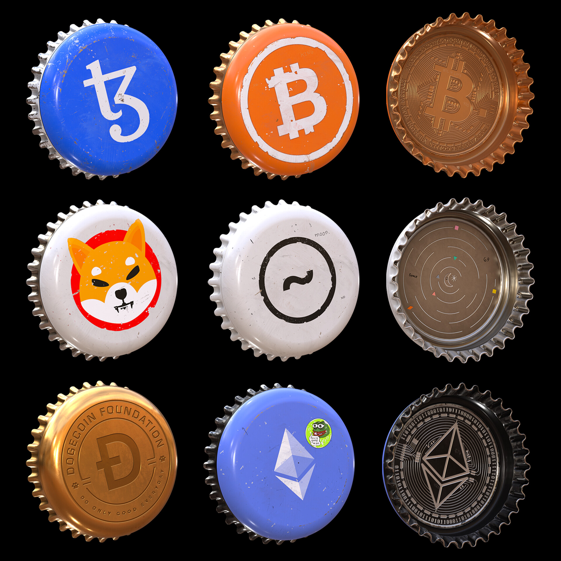 ArtStation - Crypto Bottlecaps