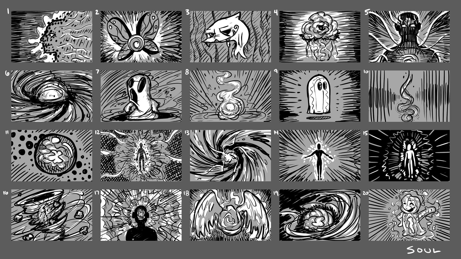 ArtStation - Heart, Mind, and Soul Thumbnail Sketches