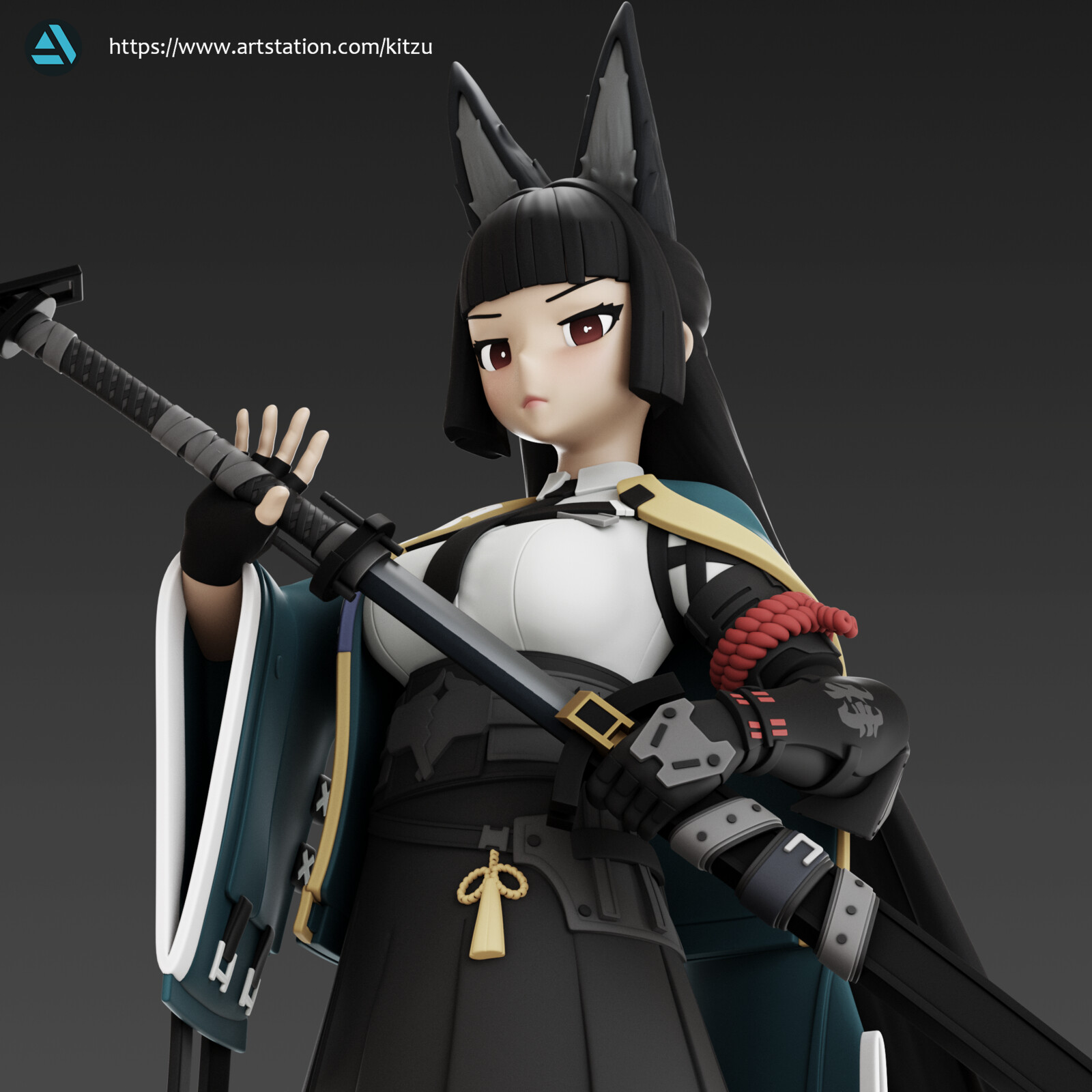 KITZU - ZENLESS ZONE ZERO ( MIYABI ) 3D CHARACTER FANART