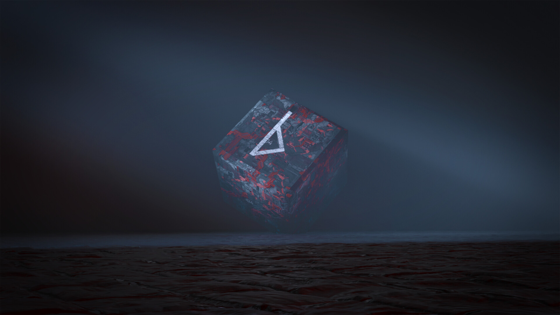 ArtStation - my logo on cube with volume light