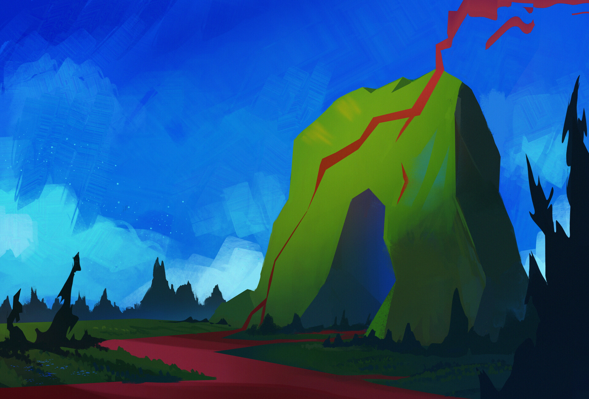 ArtStation - Experimental Piece - Bleeding Hill