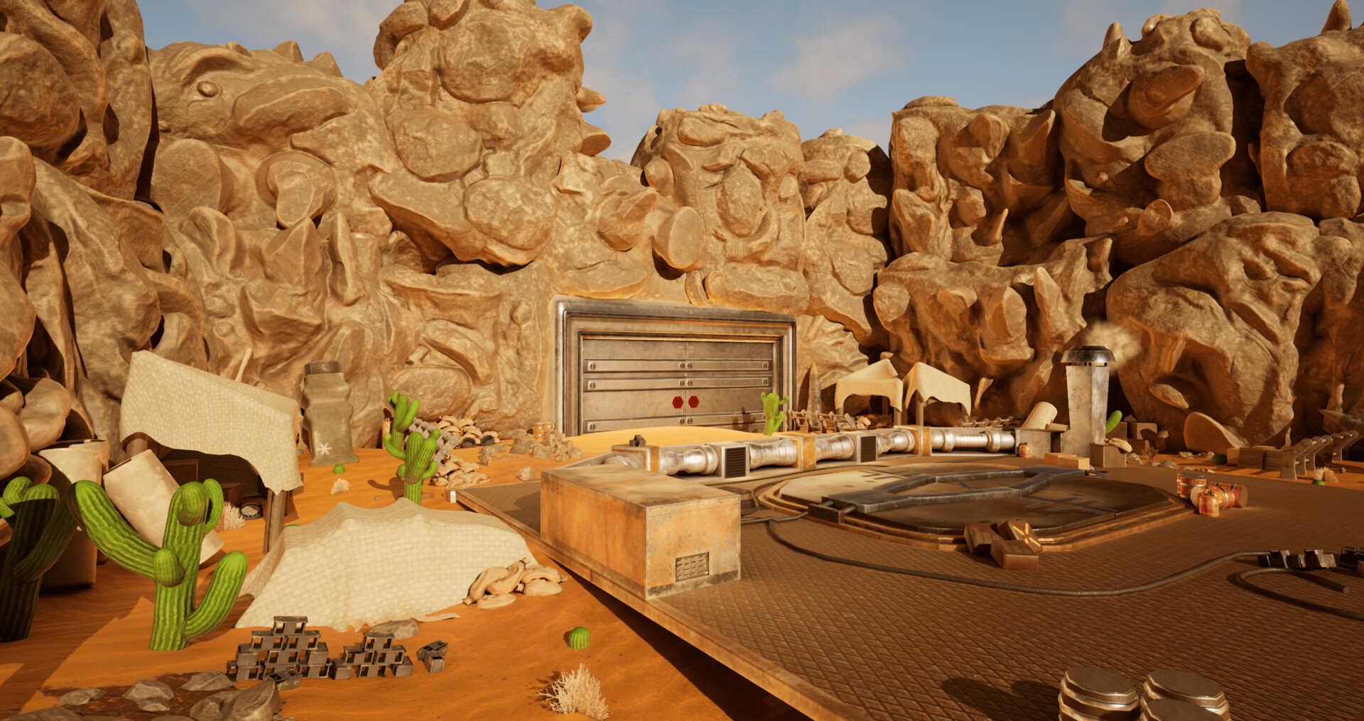 ArtStation - Entrance to the bunker in the middle of a desert - Realistic