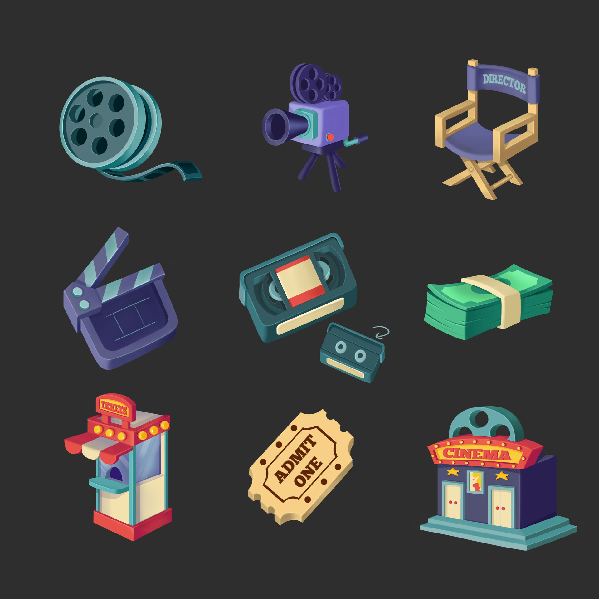 ArtStation - Match 3D Game Level Item Concepts