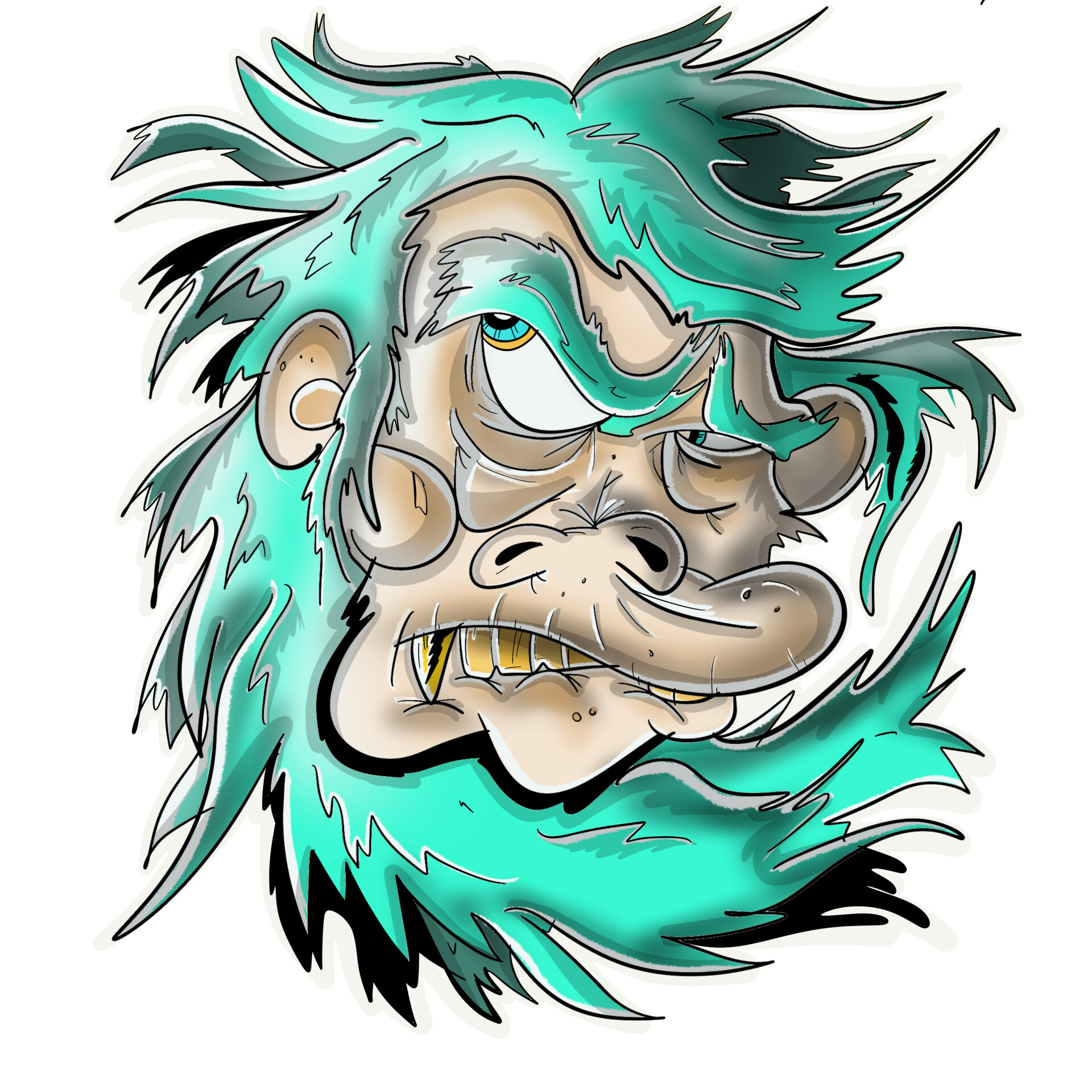 how to draw a yeti face