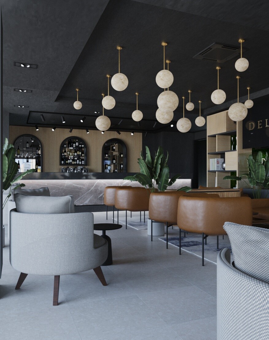 ArtStation - Cafe interior ArchViz