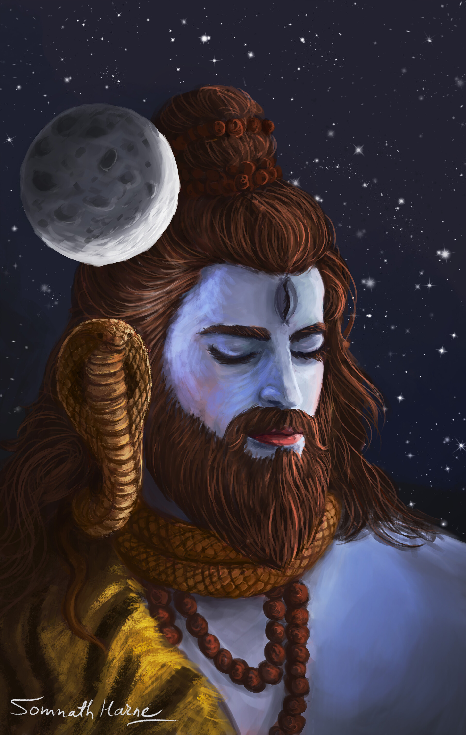 ArtStation - lord shiva portrait