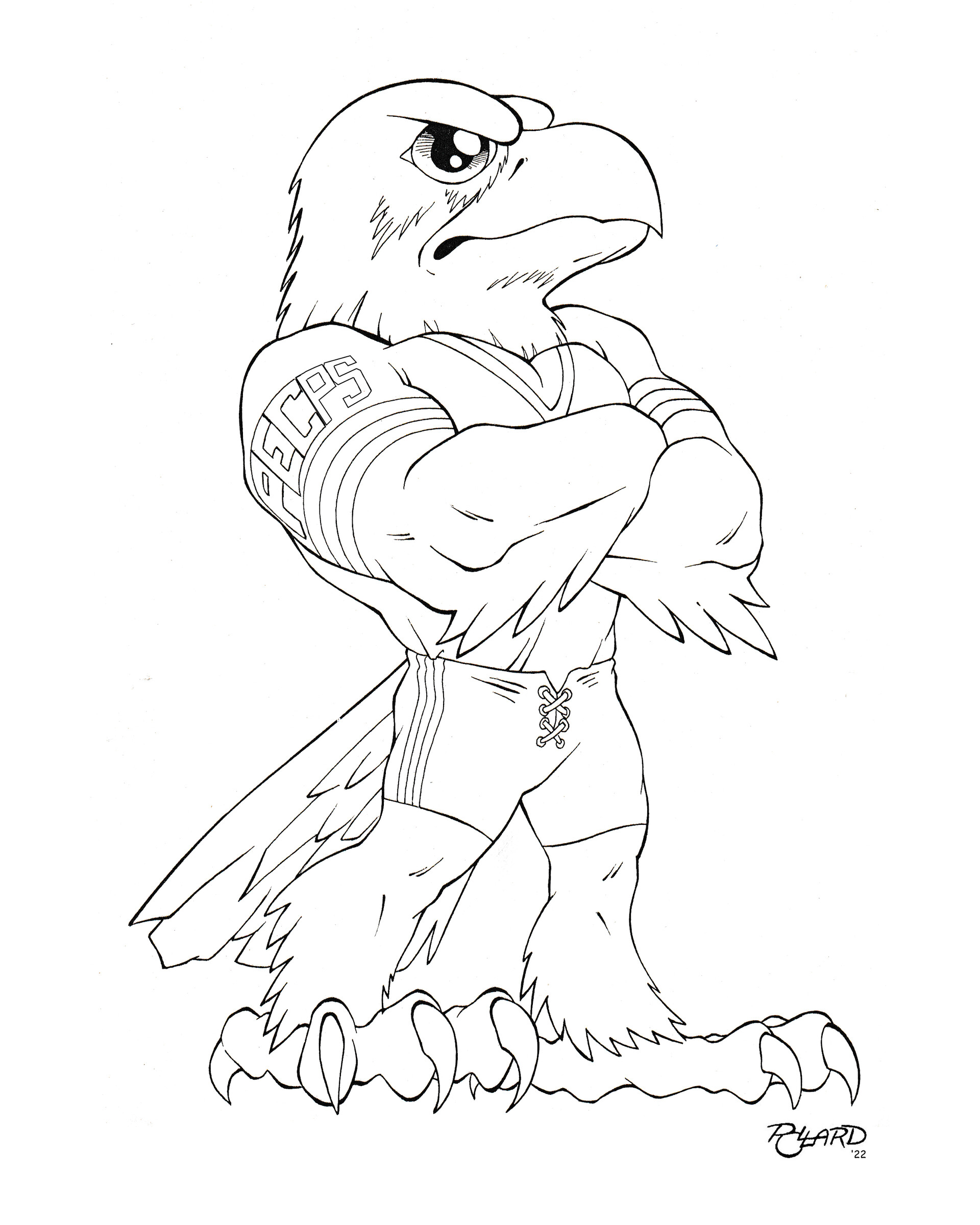 eagle mascot coloring page