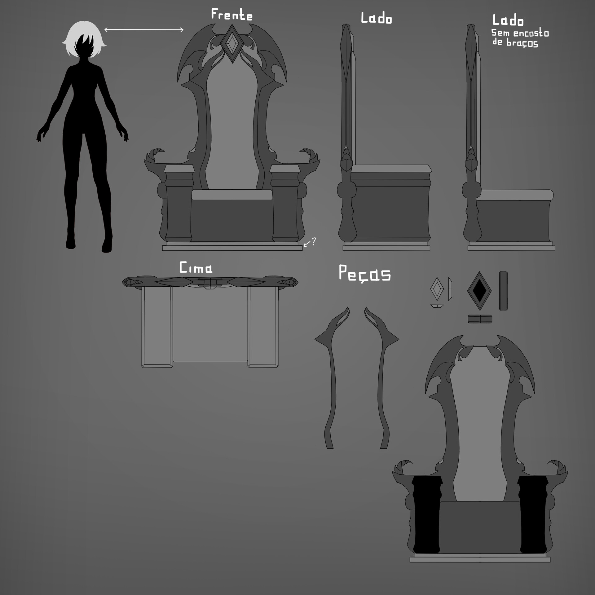 throne drawing reference