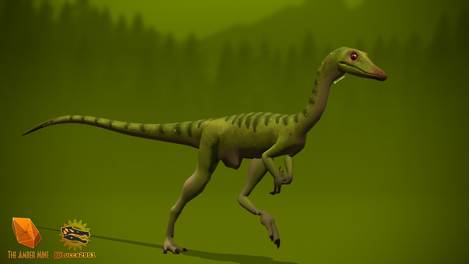 Lucca - The Amber Mine - Compsognathus Commission