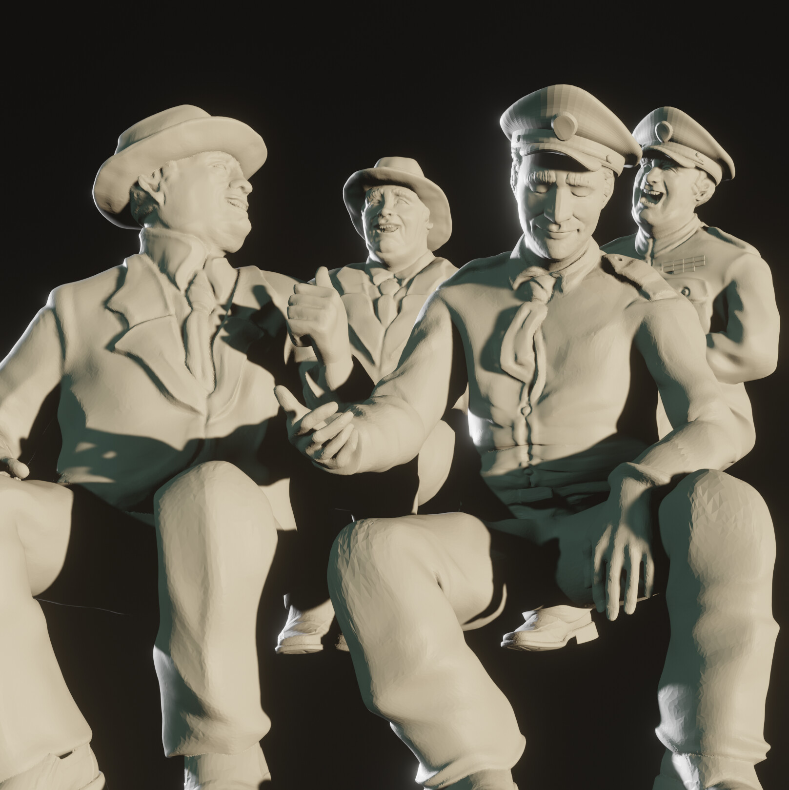 ArtStation - Characters in a car for 3d Printing - Scale 1:35