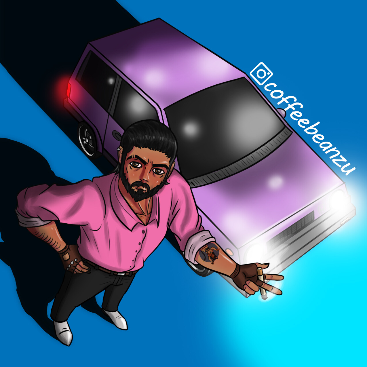 ArtStation - Man Next to His Honda City