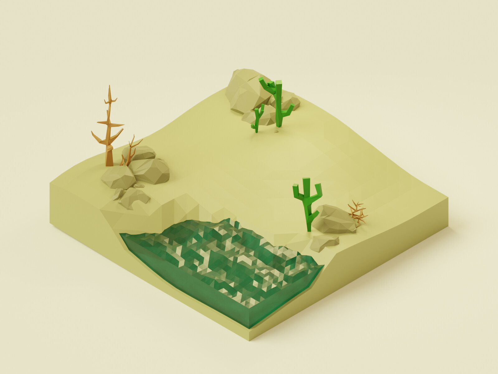 ArtStation - Lowpoly Desert