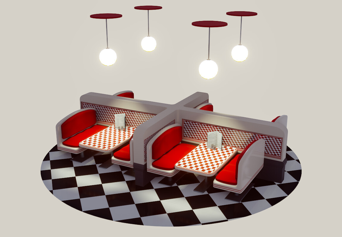 Bambi - Simple Retro 50s Diner 3D Model