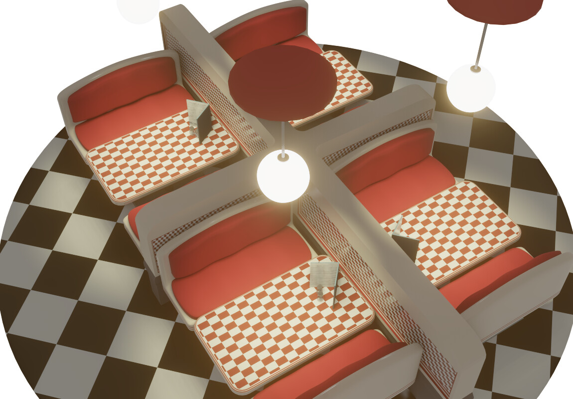 Bambi - Simple Retro 50s Diner 3D Model