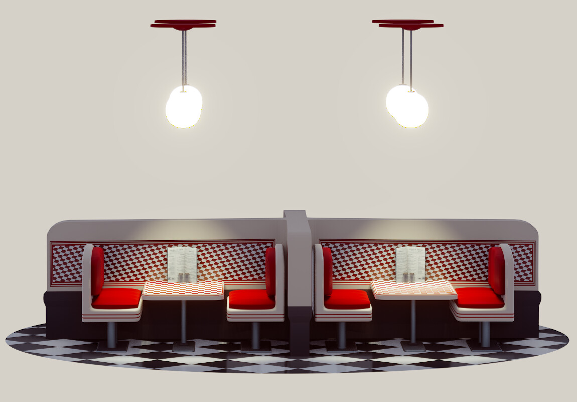 Bambi - Simple Retro 50s Diner 3D Model