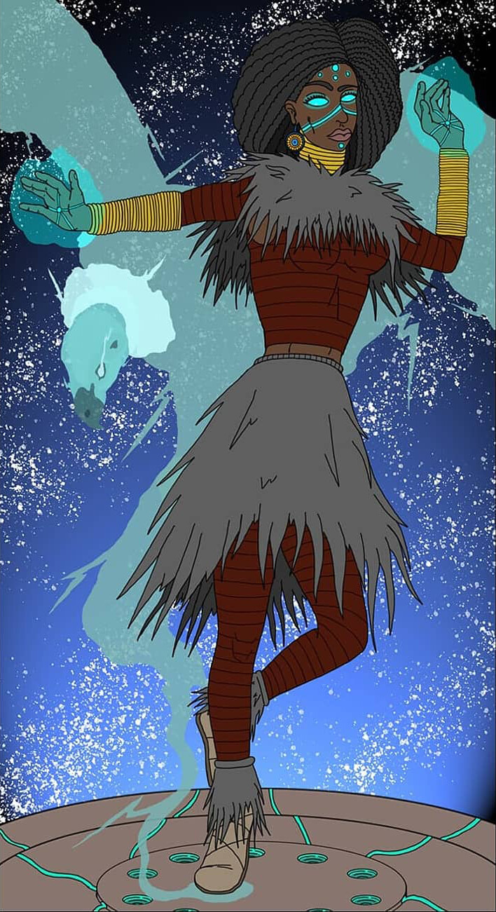 ArtStation - The shaman and her spirit guardian