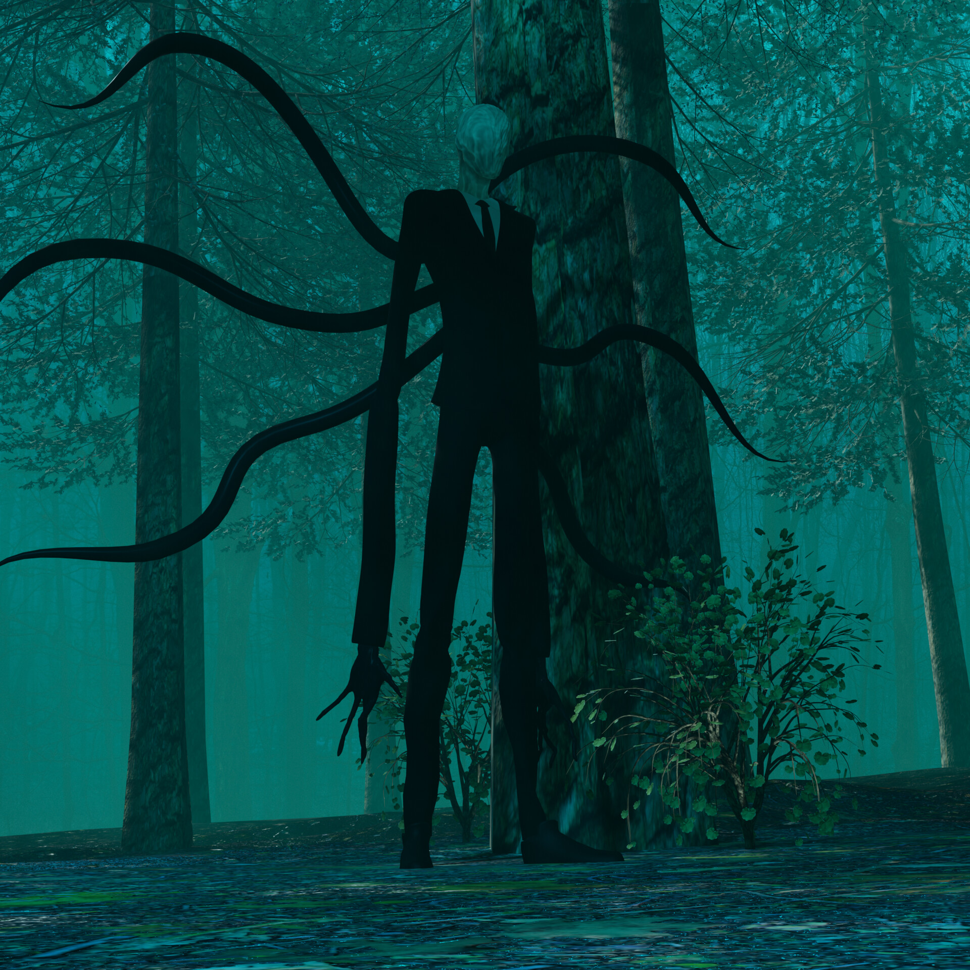 slenderman render deviantart