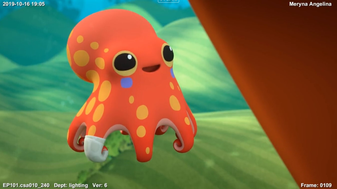 Myke Sutherland - Octanauts Movie ~ 'Caves of Sac Actun'. Coba the baby octopus.