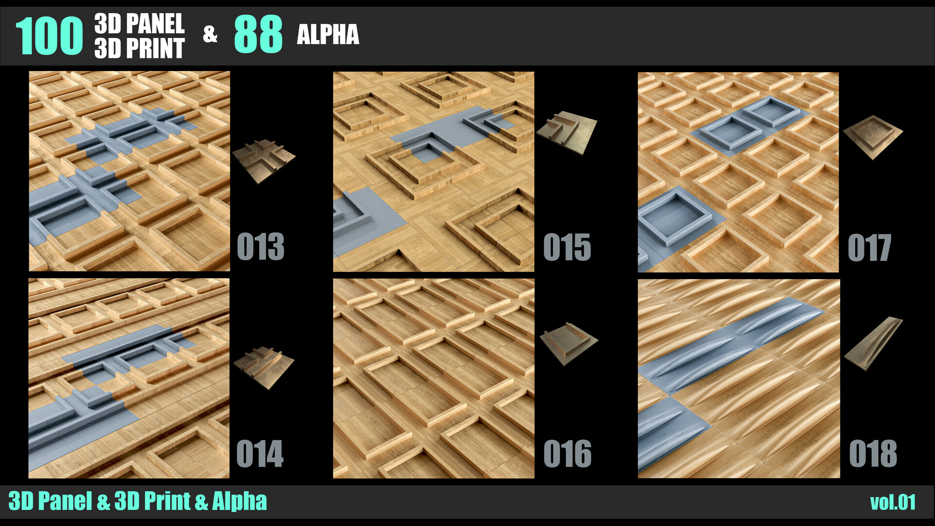 hossein-hamidi - 100 3D PANEL & 3D PRINT & 88 ALPHA _VOL.01